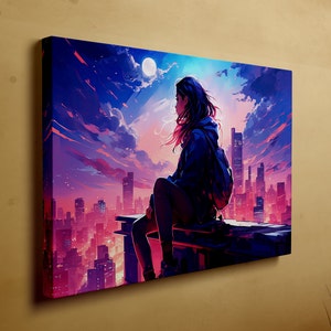 City Kid Looking Over the City, Cyberpunk, Netrunner, Beautiful ...