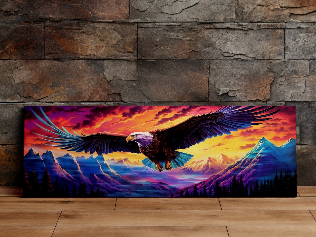 Psychedelic Eagle, Scenic Wall Art, Modern Art, Canvas Art, Canvas ...