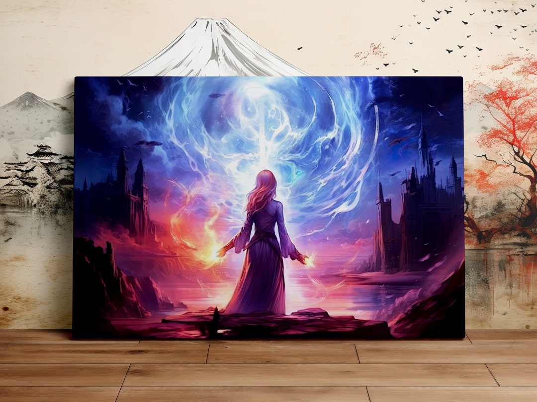 Sorceress Controlling the Magical Elements, Fantasy Art, Beautiful and ...