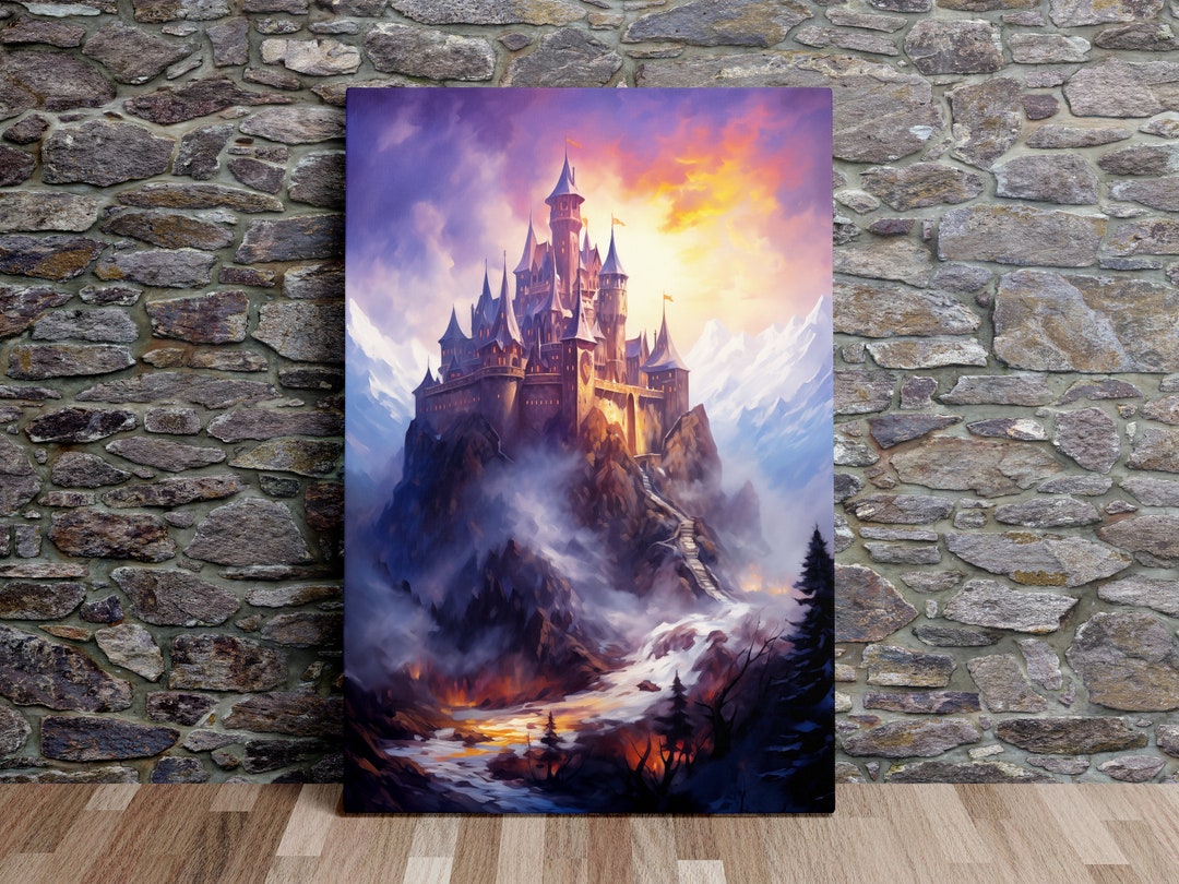 Medieval Castle No.6, Fantasy Art, Oil Painting Style, Art Print ...