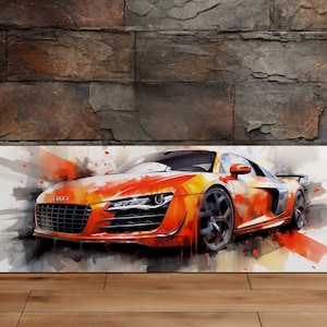 Audi R8 Modern Art, Supercar, Scenic Wall Art, Canvas Art, Canvas Print ...