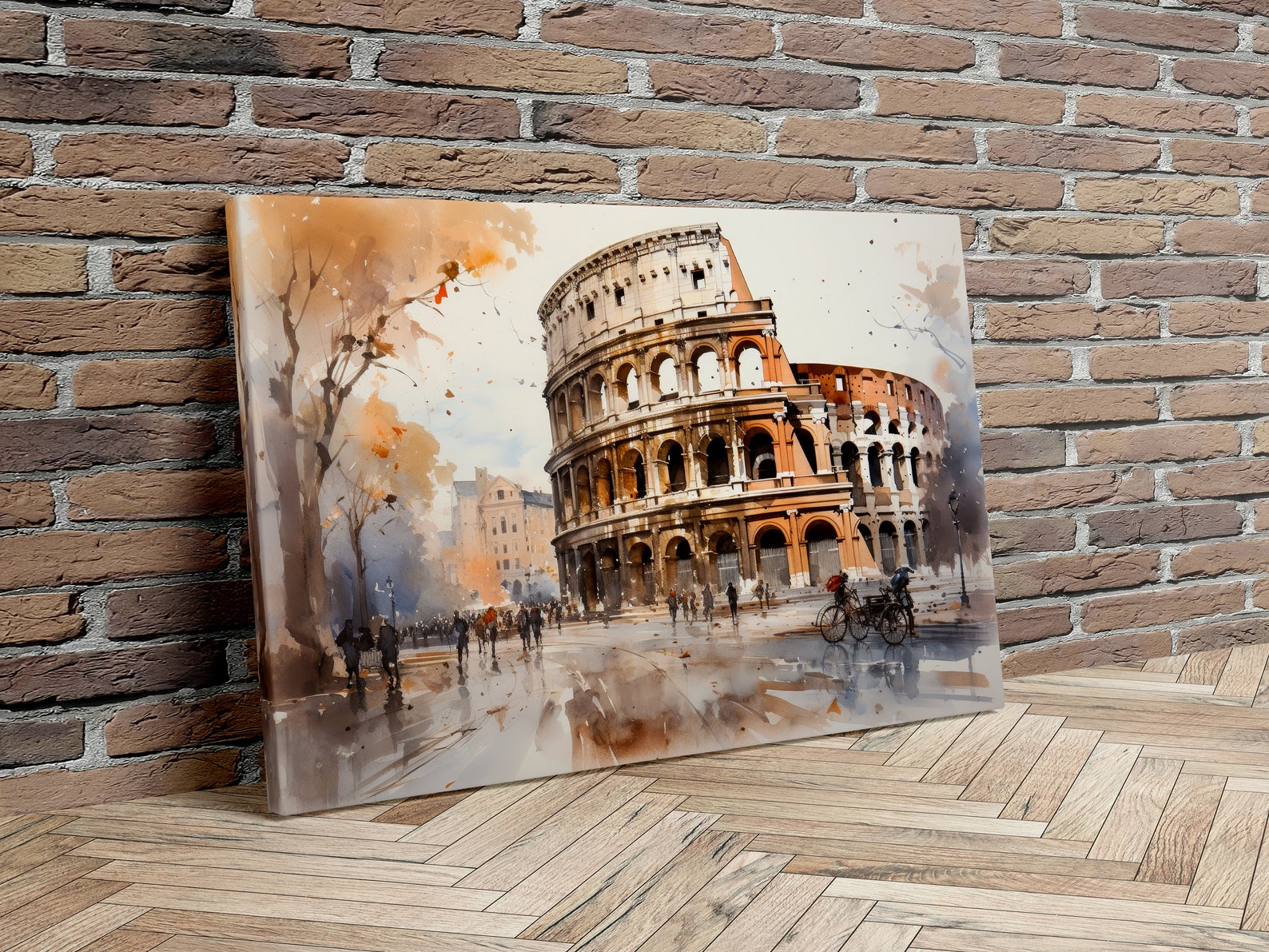 Roman Colosseum in Rustic Colors, Architecture Art, Roman Art, Italy ...