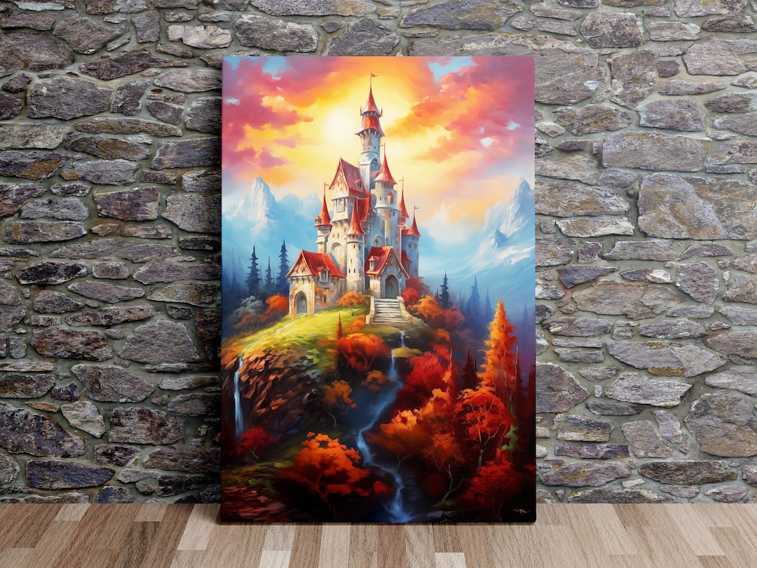 Medieval Castle No.9, Fantasy Art, Oil Painting Style, Art Print ...