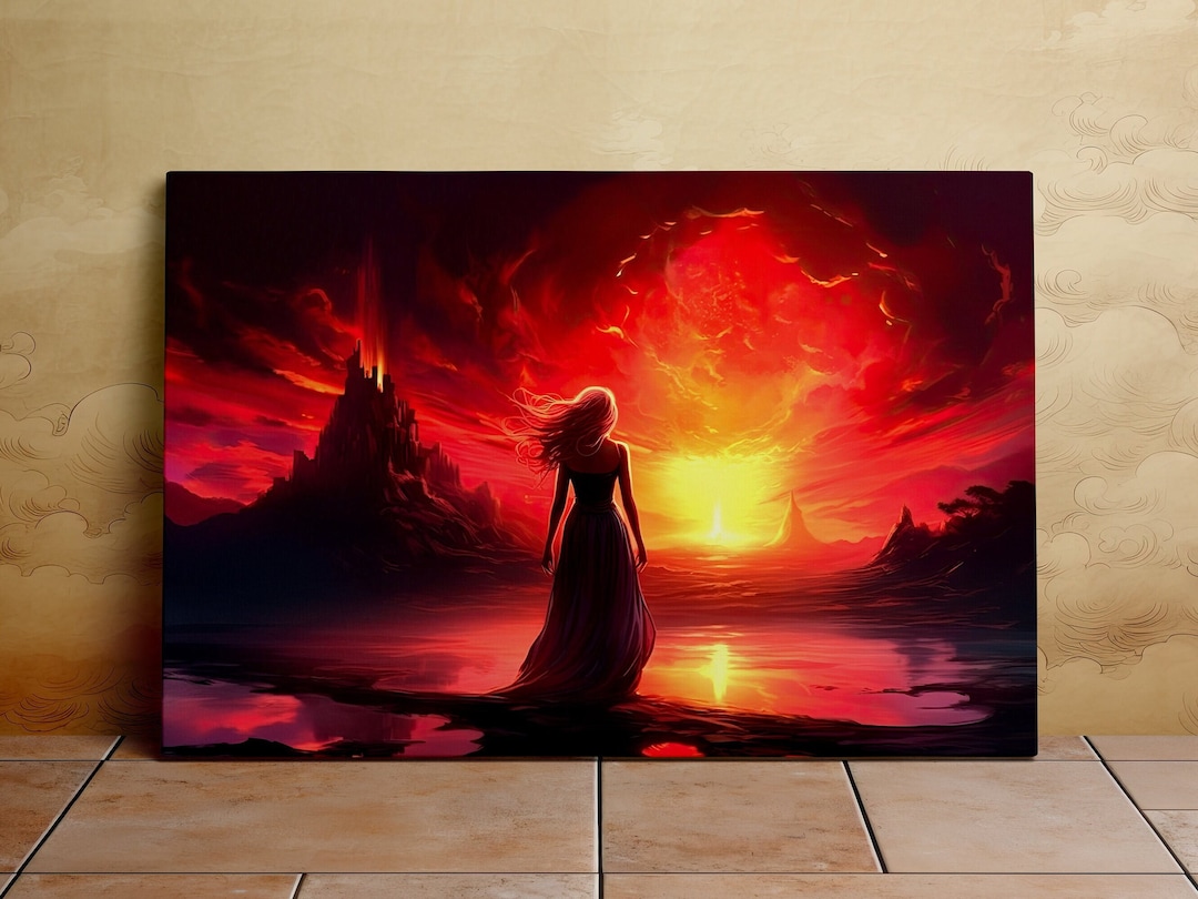 Princess Watches the World Burn, Medieval Fantasy Art, Fiery Art ...