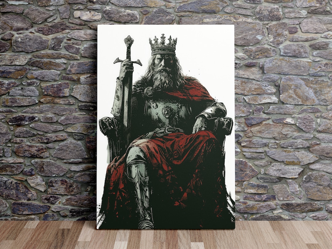 Noble King Upon His Throne, Medieval Art, Fantasy Art, Scenic Wall Art ...