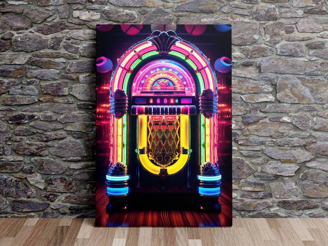 Psychedelic Jukebox No.3, Game Room Art, Man Cave, Modern Art, Scenic ...