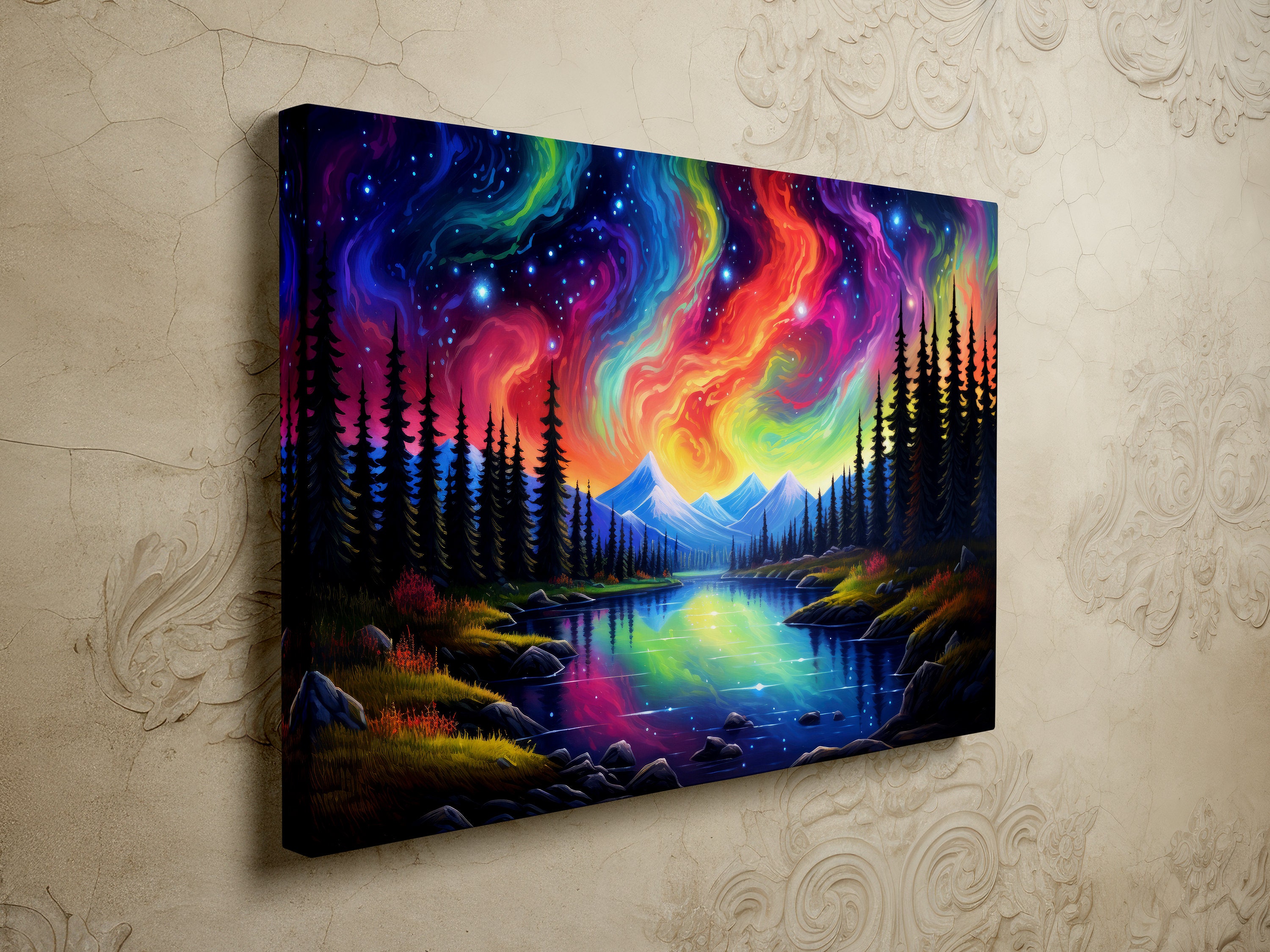 Psychedelic Rainbow Northern Lights, Surreal Art, Majestic Nature Art ...