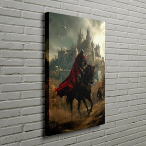 The Knight Messenger Rides Out From the Castle, Medieval Art, Fantasy ...