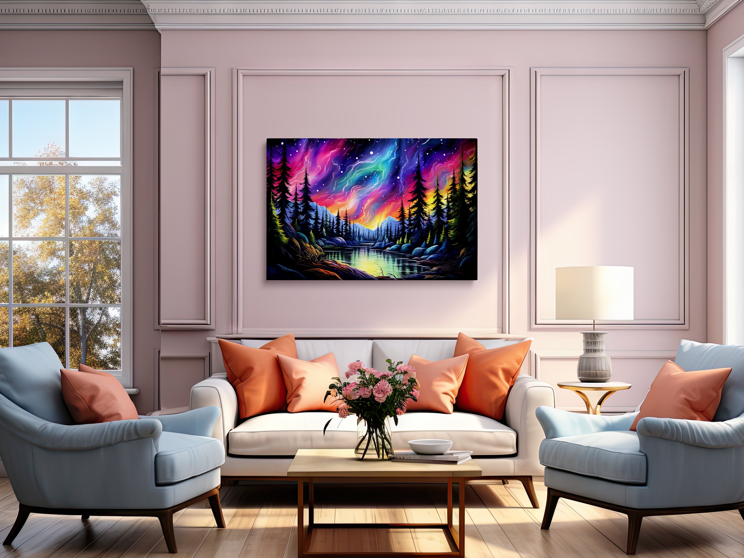 Surreal Aurora Lights, Majestic Nature Art, Surreal Art, Scenic Wall Art, Canvas Art, Canvas ...