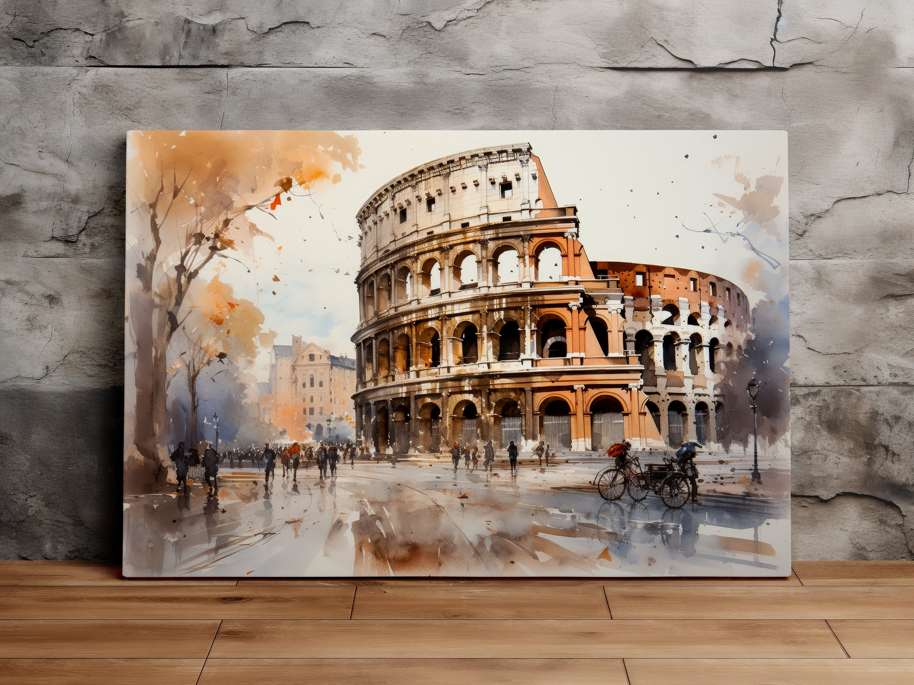 Roman Colosseum in Rustic Colors, Architecture Art, Roman Art, Italy ...
