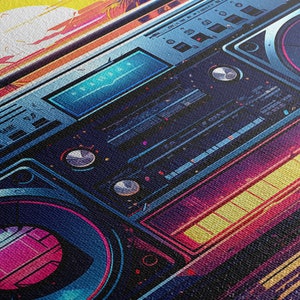 Sunset Synthwave Boombox, 80's Retro Art, Modern Art, Stylish Art ...