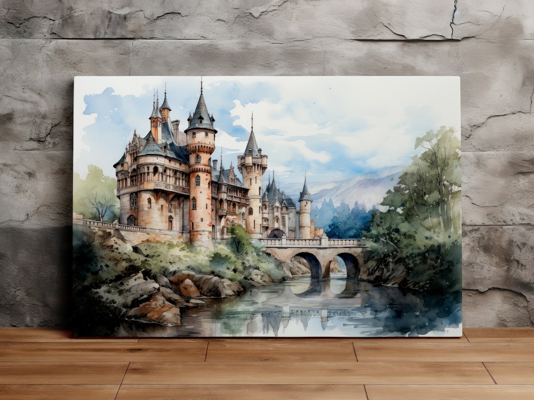 Royal European Castle, Architecture Art, Watercolor Style Art, Scenic ...