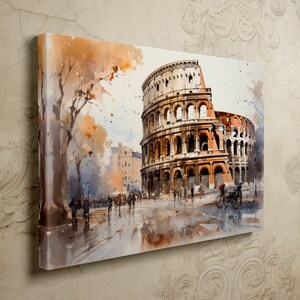 Roman Colosseum in Rustic Colors, Architecture Art, Roman Art, Italy ...