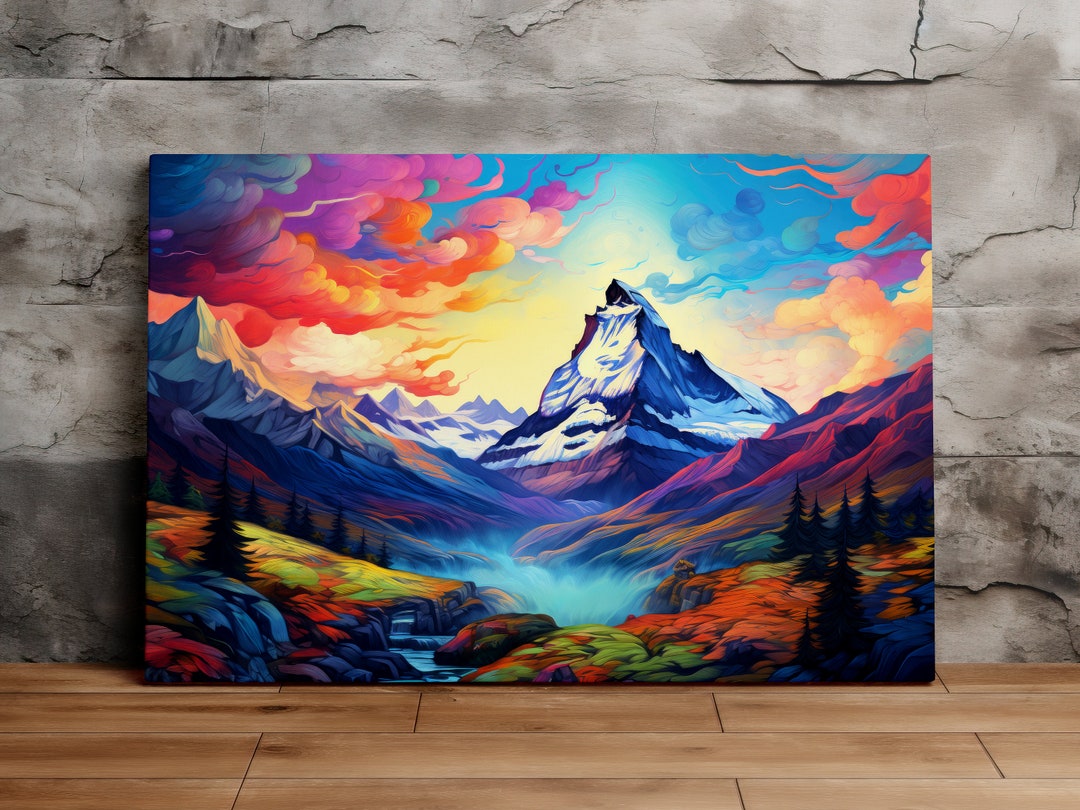 Modern Mountain Art No.2, Surreal Landscape, Stunning Nature Art ...