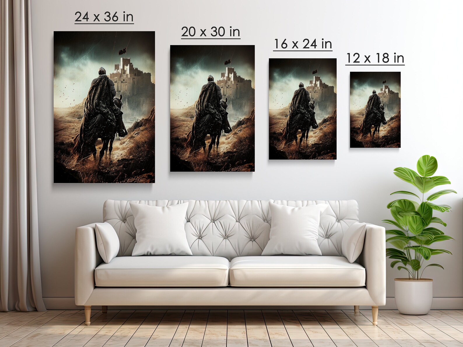 Mounted Knight Approaching a Castle, Fantasy Art, Medieval Art, Warrior ...