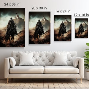 Mounted Knight Approaching a Castle, Fantasy Art, Medieval Art, Warrior ...