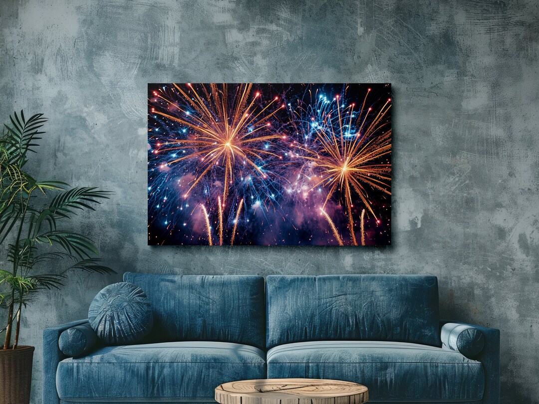 Fireworks Bursting in the Air, Modern Art, Firework Art, Scenic Wall ...