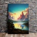 Majestic Mountains by a Lake No.6, Nature Art, Art Print, Poster ...