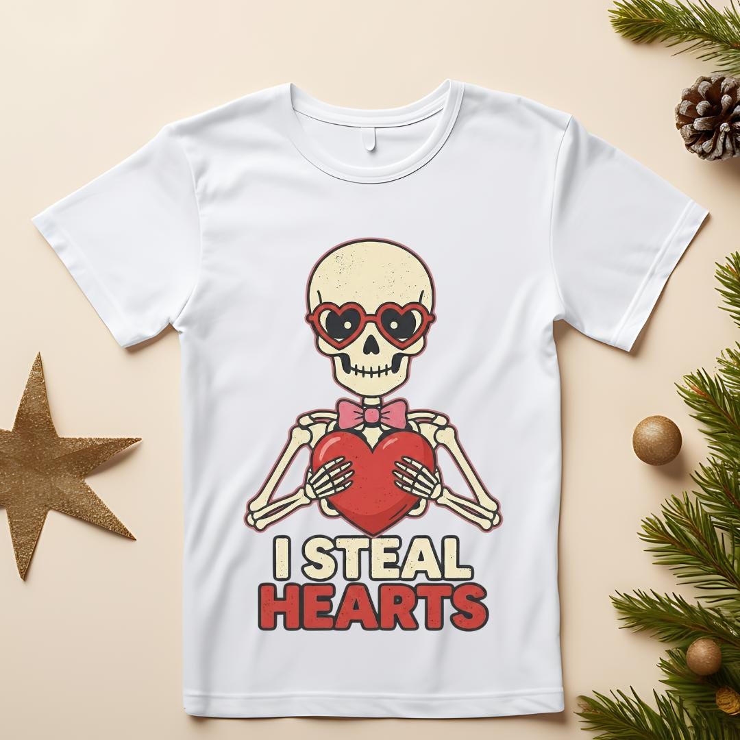 I Steal Hearts Skeleton PNG | Funny Valentine Skeleton Clipart | Anti ...