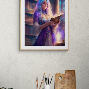 Stunning Librarian: Enchanted Fantasy Watercolor Portrait - Beautiful ...
