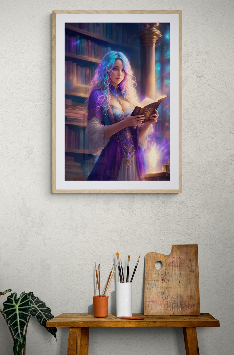Stunning Librarian: Enchanted Fantasy Watercolor Portrait - Beautiful ...
