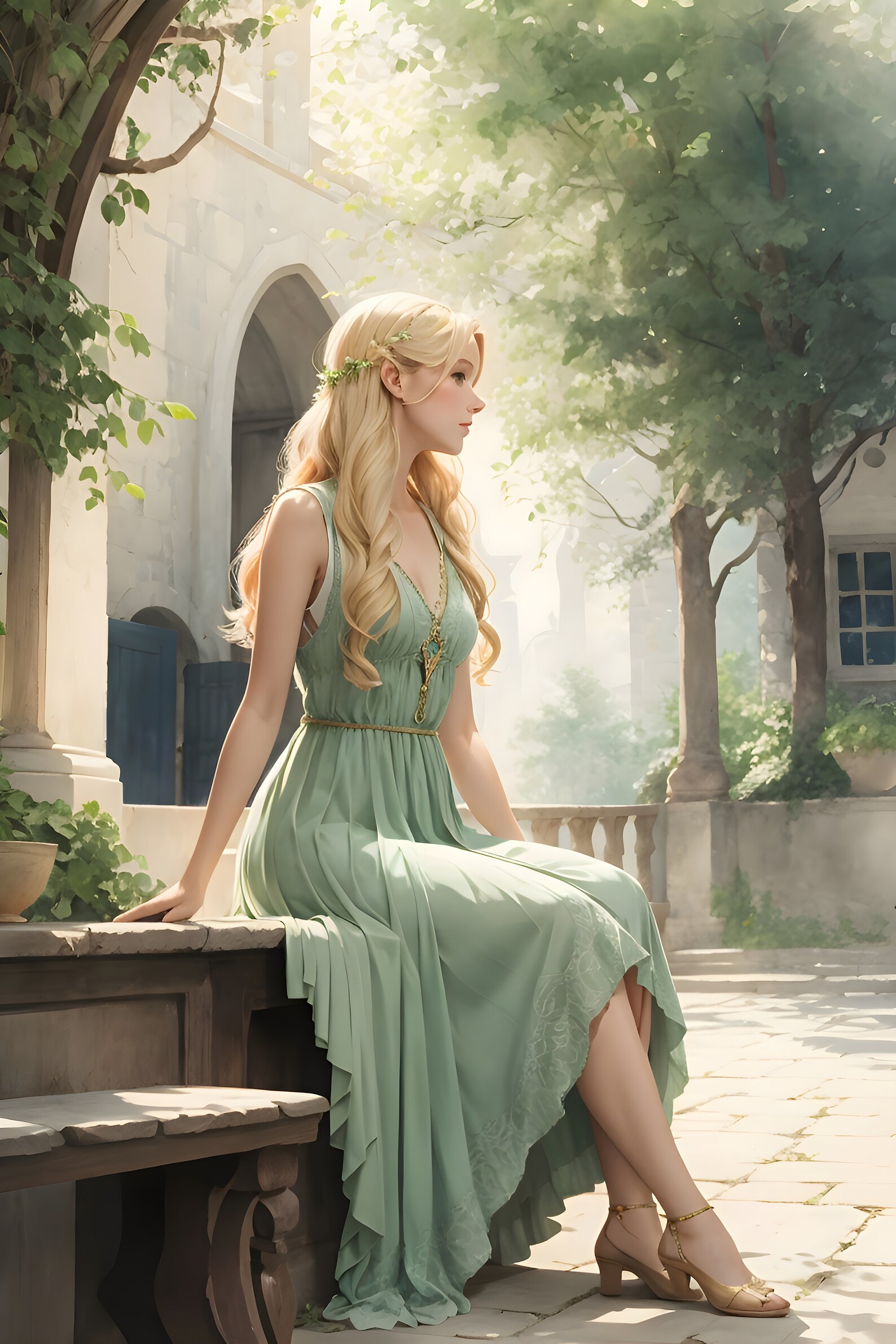 Elegant Beauty: Enchanted Fantasy Watercolor Portrait - Beautiful Woman ...