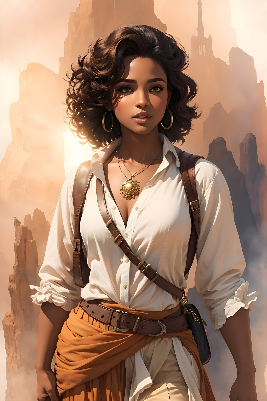 Beautiful Adventurer: Enchanted Fantasy Watercolor Portrait - Beautiful ...