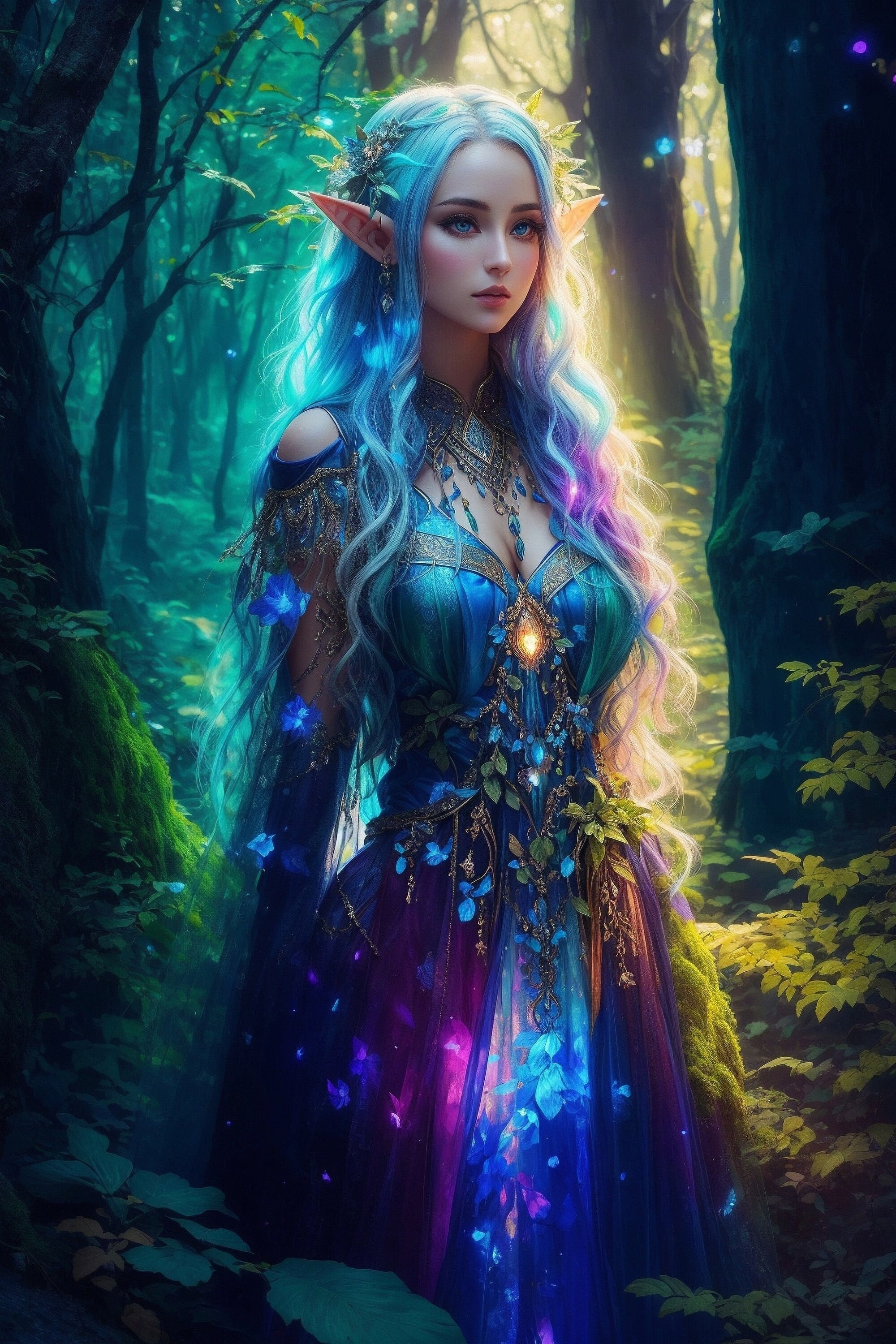 Mystical Elf: Enchanted Fantasy Watercolor Portrait - Beautiful Woman ...