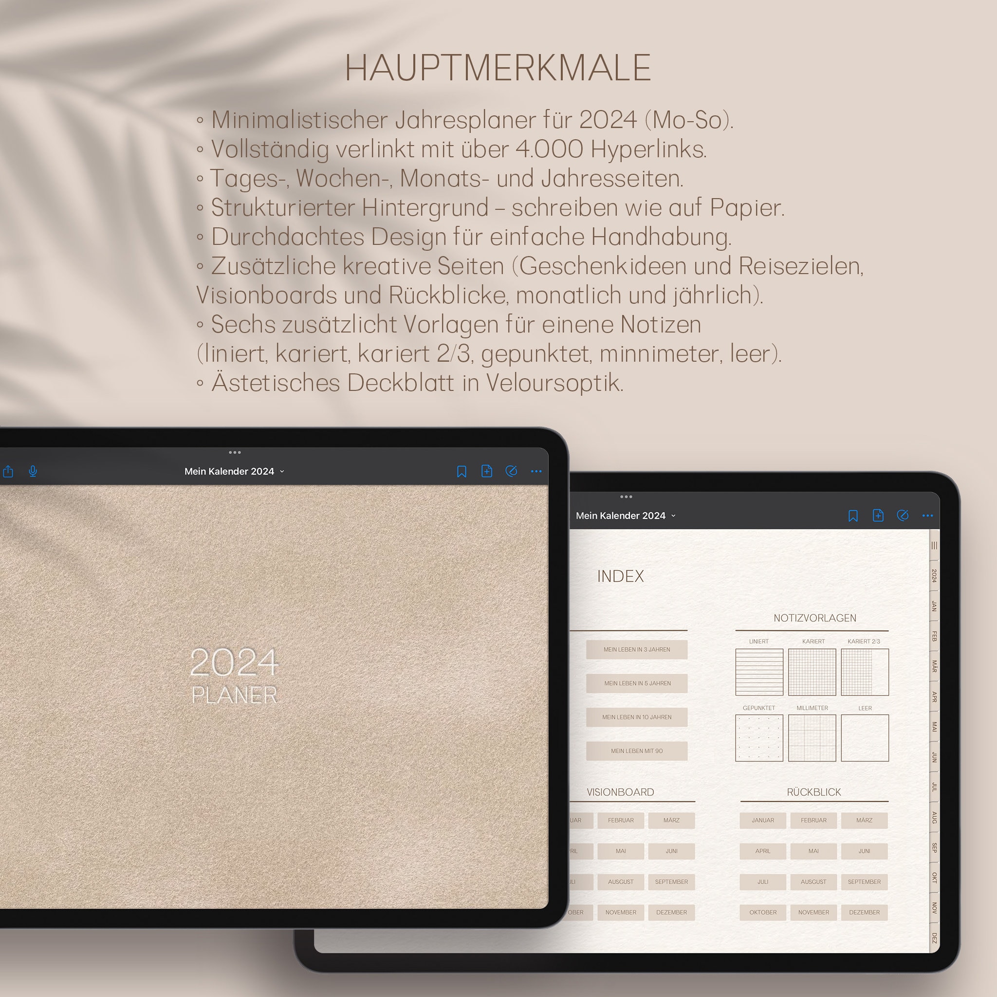 Digitaler Planer iPad Planer Goodnotes Planer Minimalist Planer ...