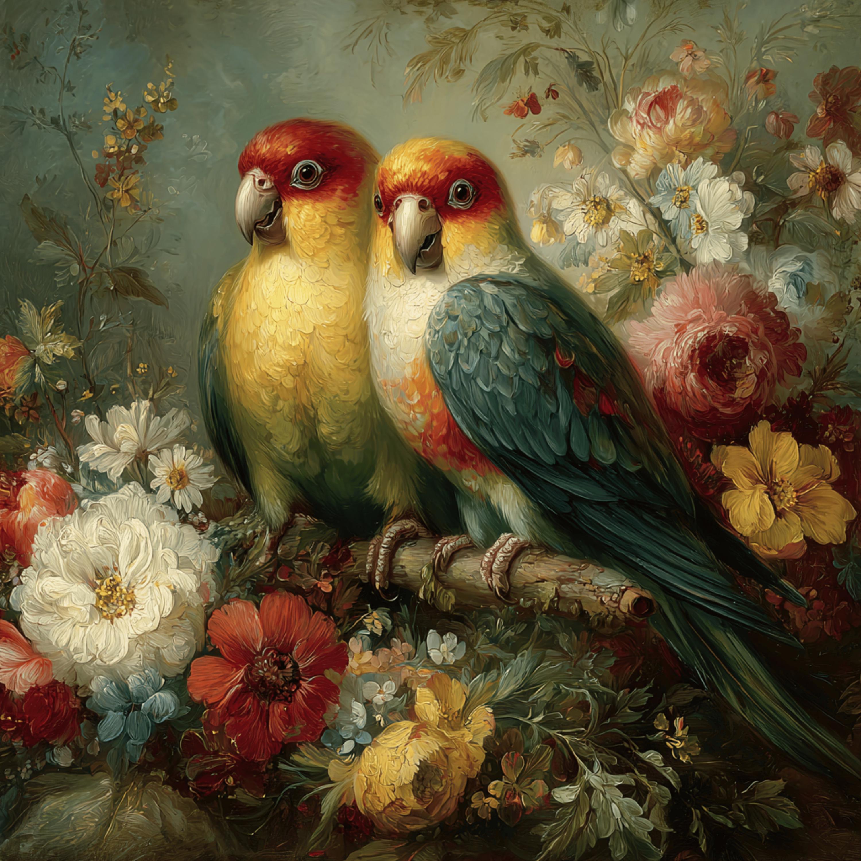 15 Colorful Parrot Portraits Digital Wall Art, Tropical Bird Paintings ...