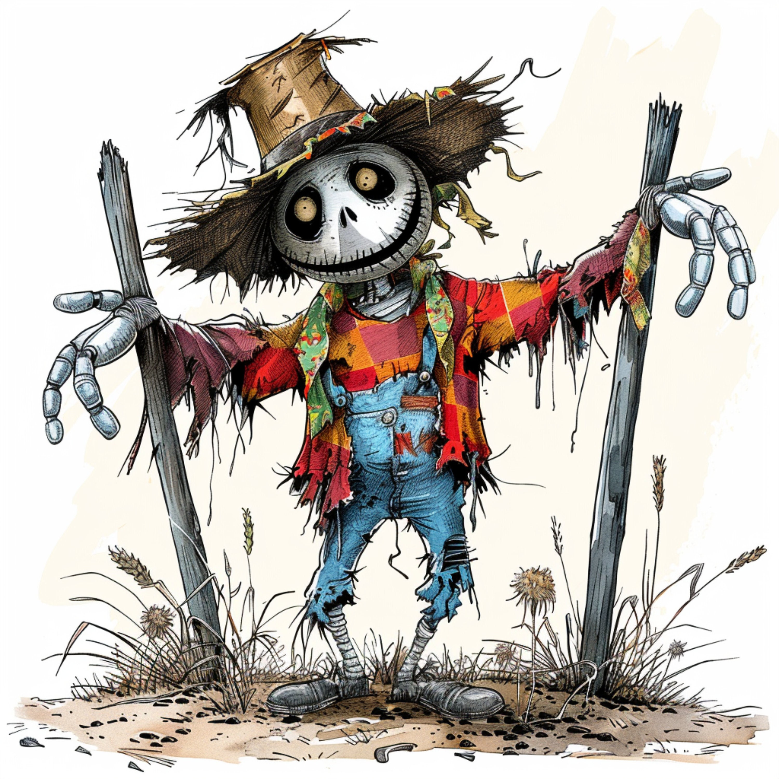 21 Images Scarecrow Wall Art Digital Download, Large Scarecrow Poster ...