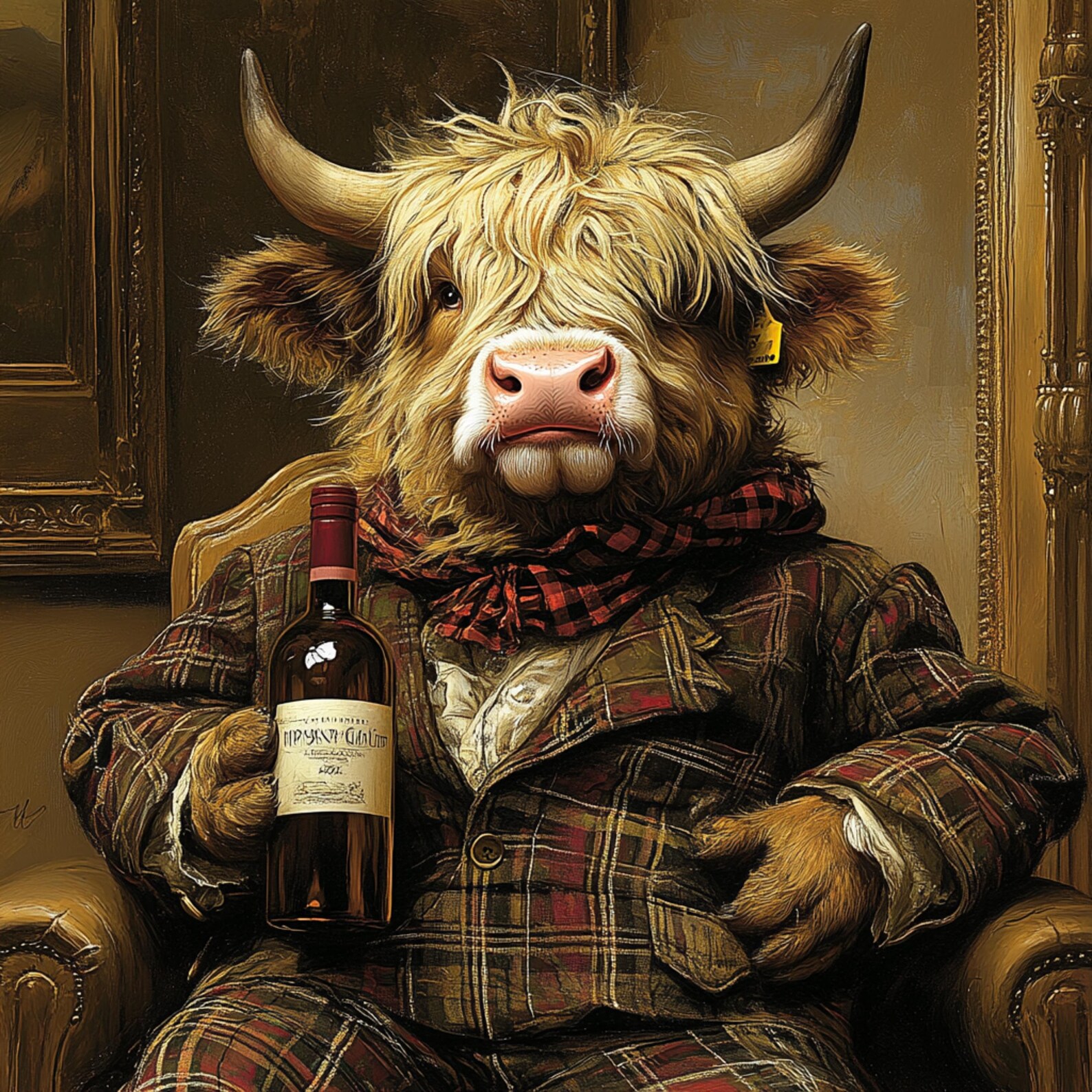 15 Scottish Highland Cow Prints, Digital Images Set, Large Square ...