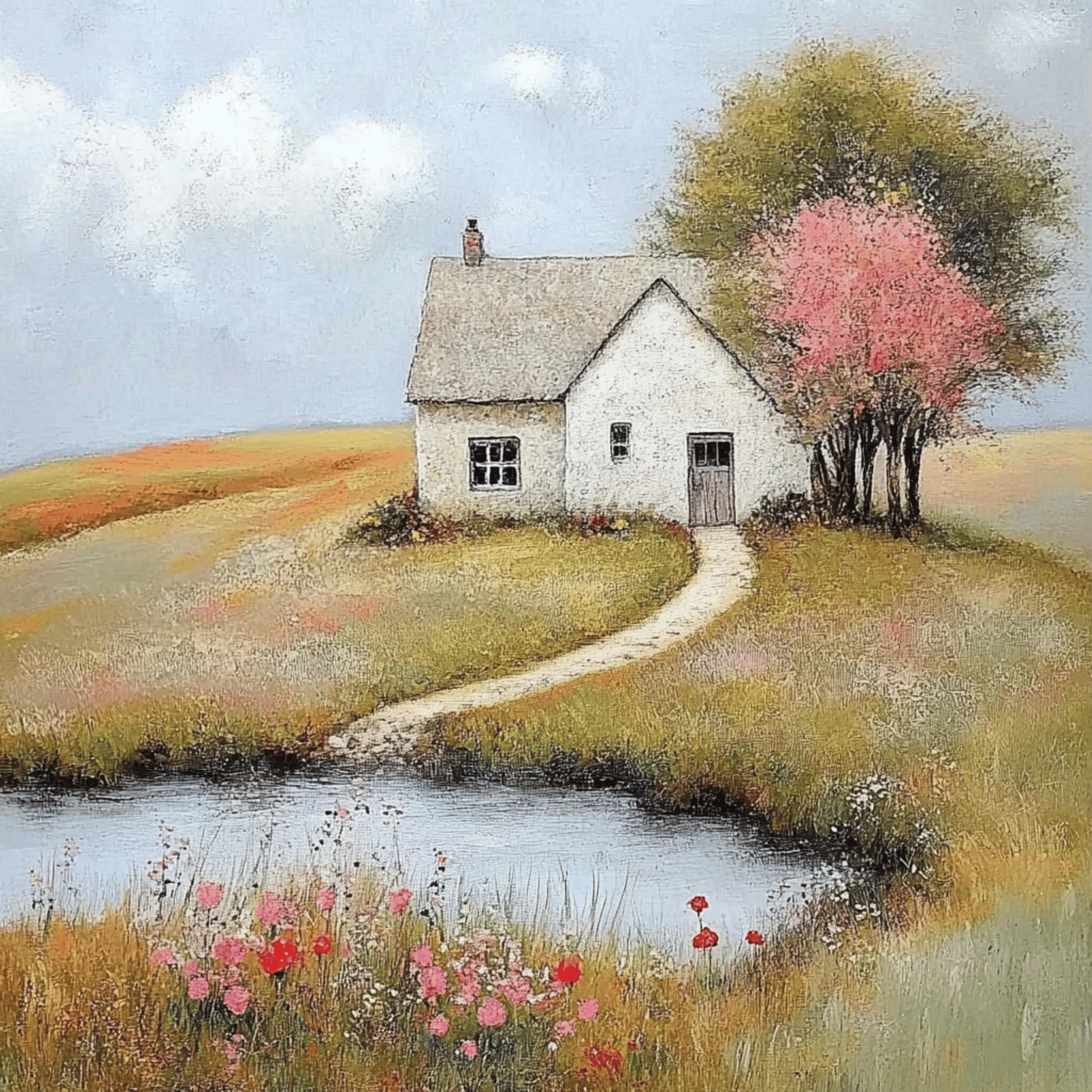 12 Digital Images, Rustic Cottage Wall Art, Wildflower Field Print ...