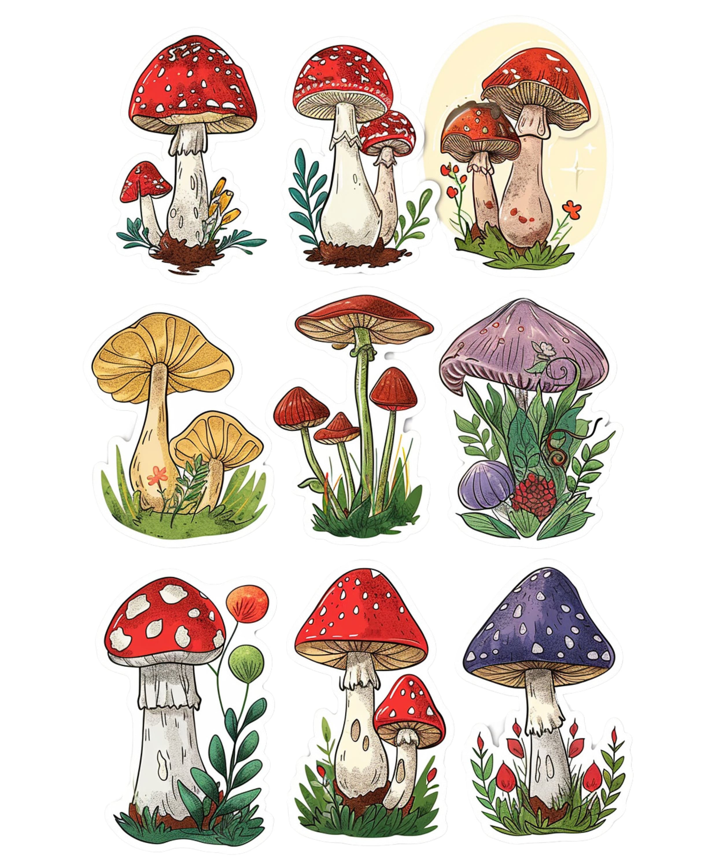 20 Sheets, Digital Download, Cute Frog Stickers, Whimsical Frog Decals ...