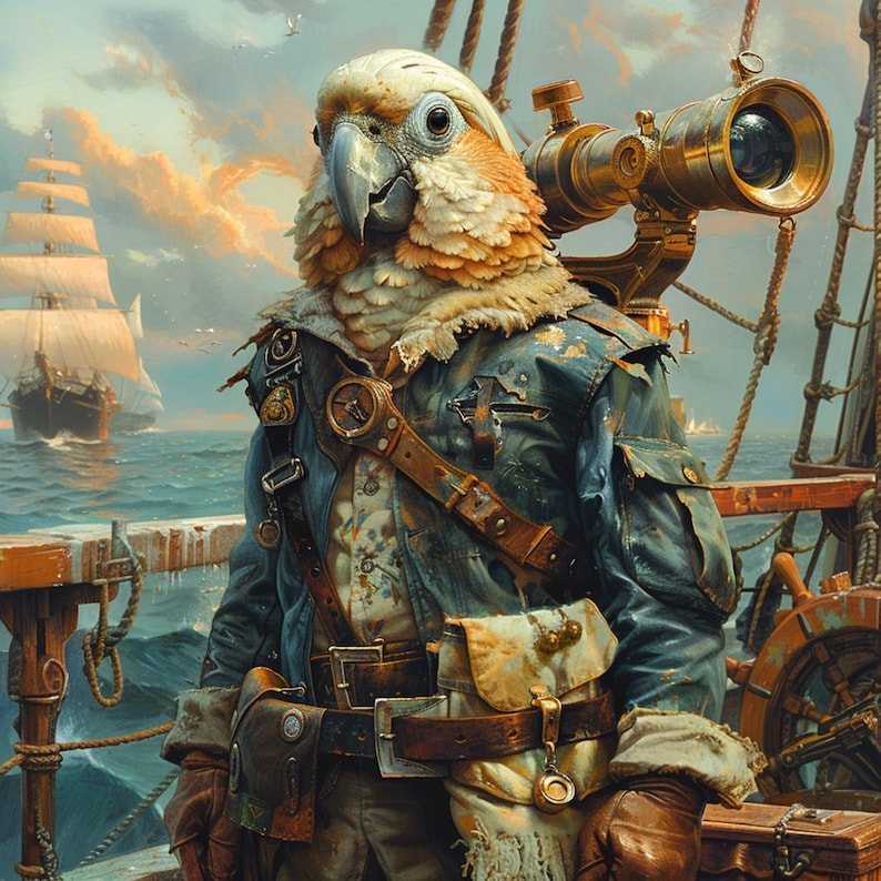 SEVENTEEN Anthropomorphic Animal Art Digital Images, Unique Wall Decor ...
