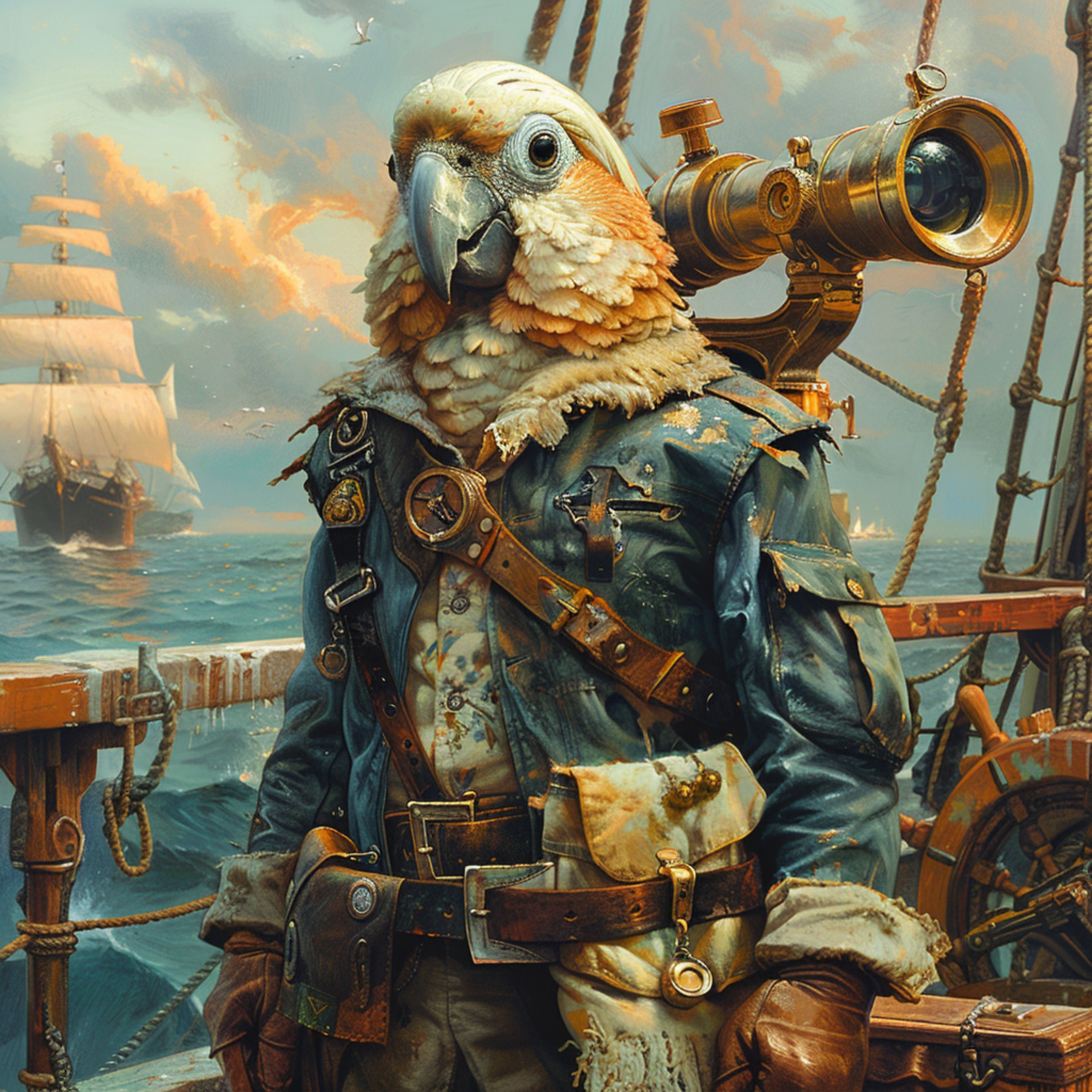 SEVENTEEN Anthropomorphic Animal Art Digital Images, Unique Wall Decor ...