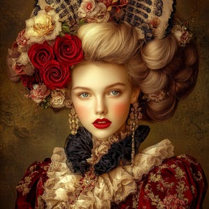 12 Vintage Baroque Portraits, 12 Digital Images, Large Square Artwork ...