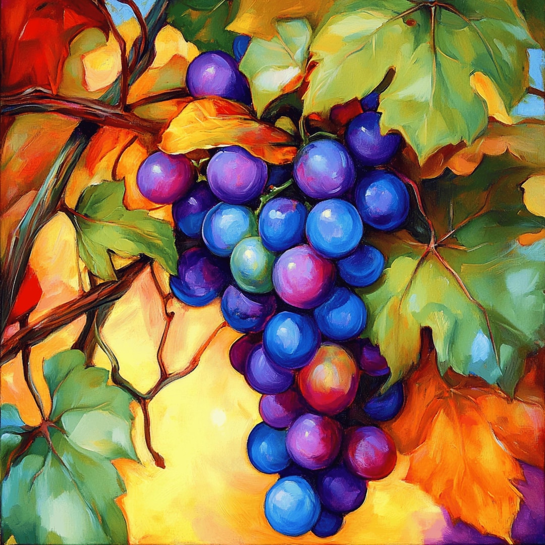 Vibrant Grapevine Art Print: Kitchen Dining Decor (digital Images) - Etsy