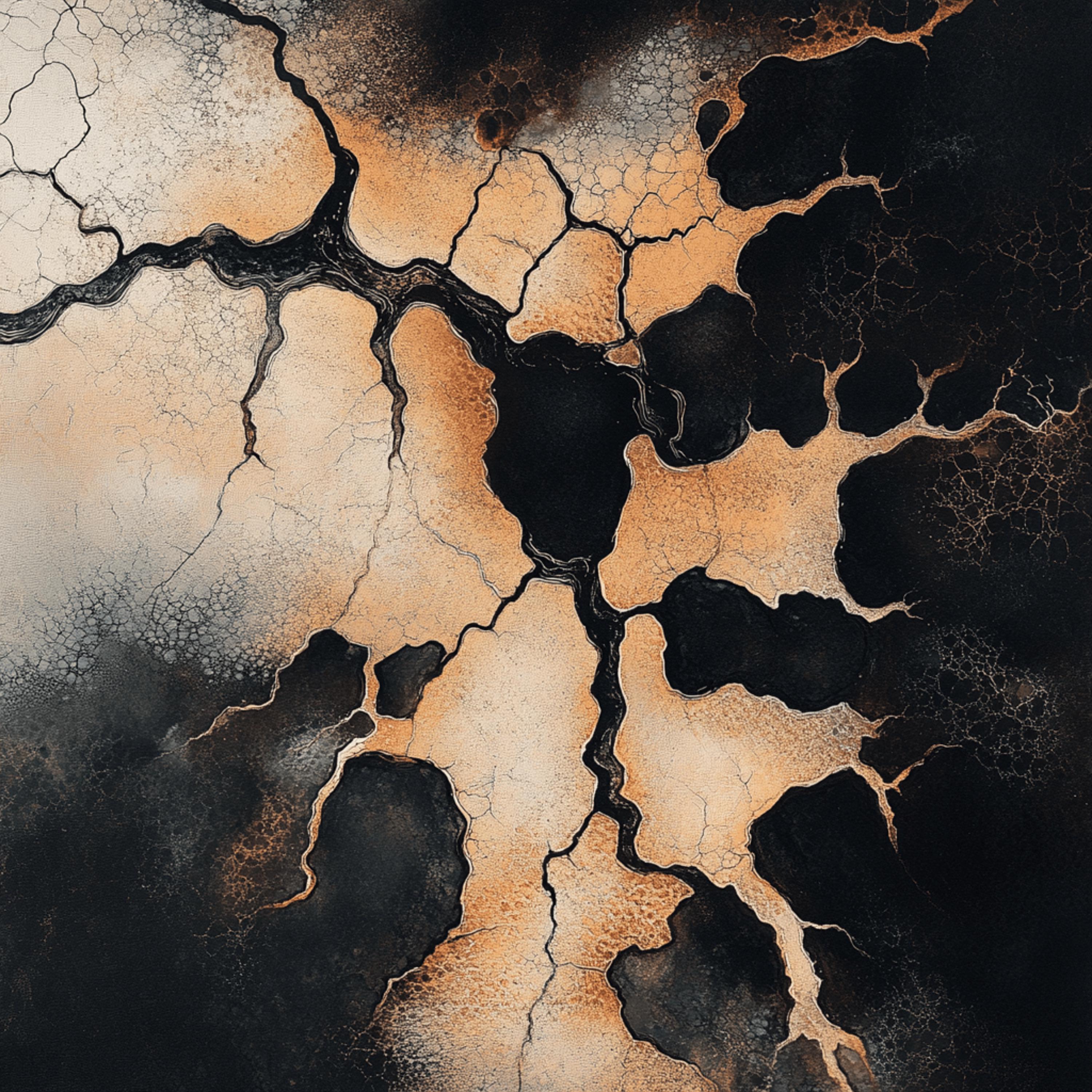 12 Dramatic Abstract Art Black Gold Cellular, 12 Digital Images, Large ...