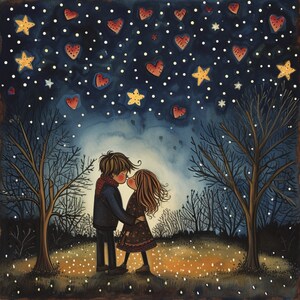 NINETEEN Whimsical Couple Art Prints, Gothic Romantic Wall Decor ...