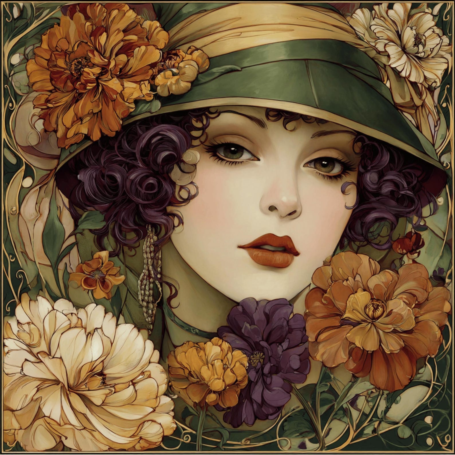 Art Deco Female Portrait Prints: Vintage Glamour, DIY Wall Art (digital ...