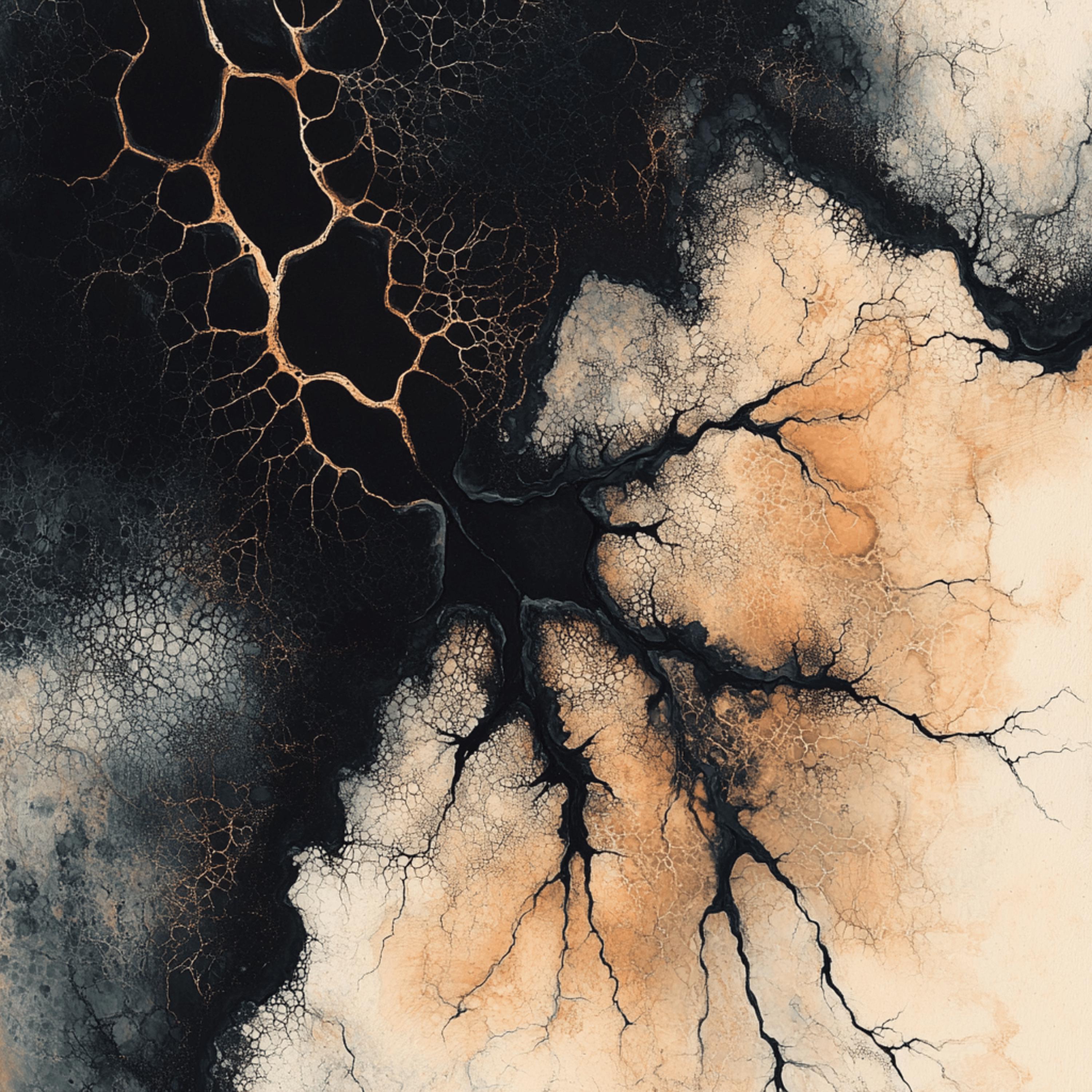 12 Dramatic Abstract Art Black Gold Cellular, 12 Digital Images, Large ...