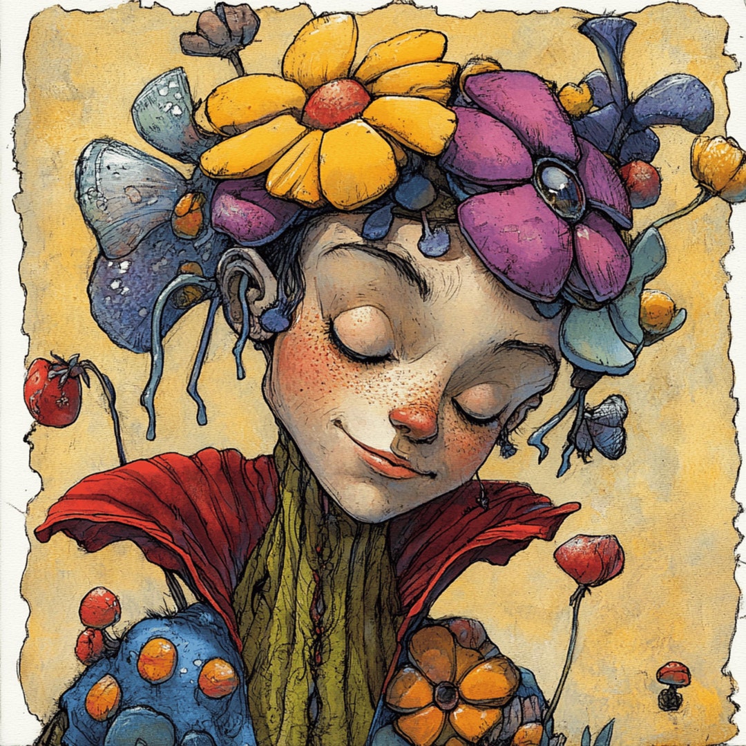 20 Fantasy Illustrations for Kids Playroom, Large Square Artwork ...