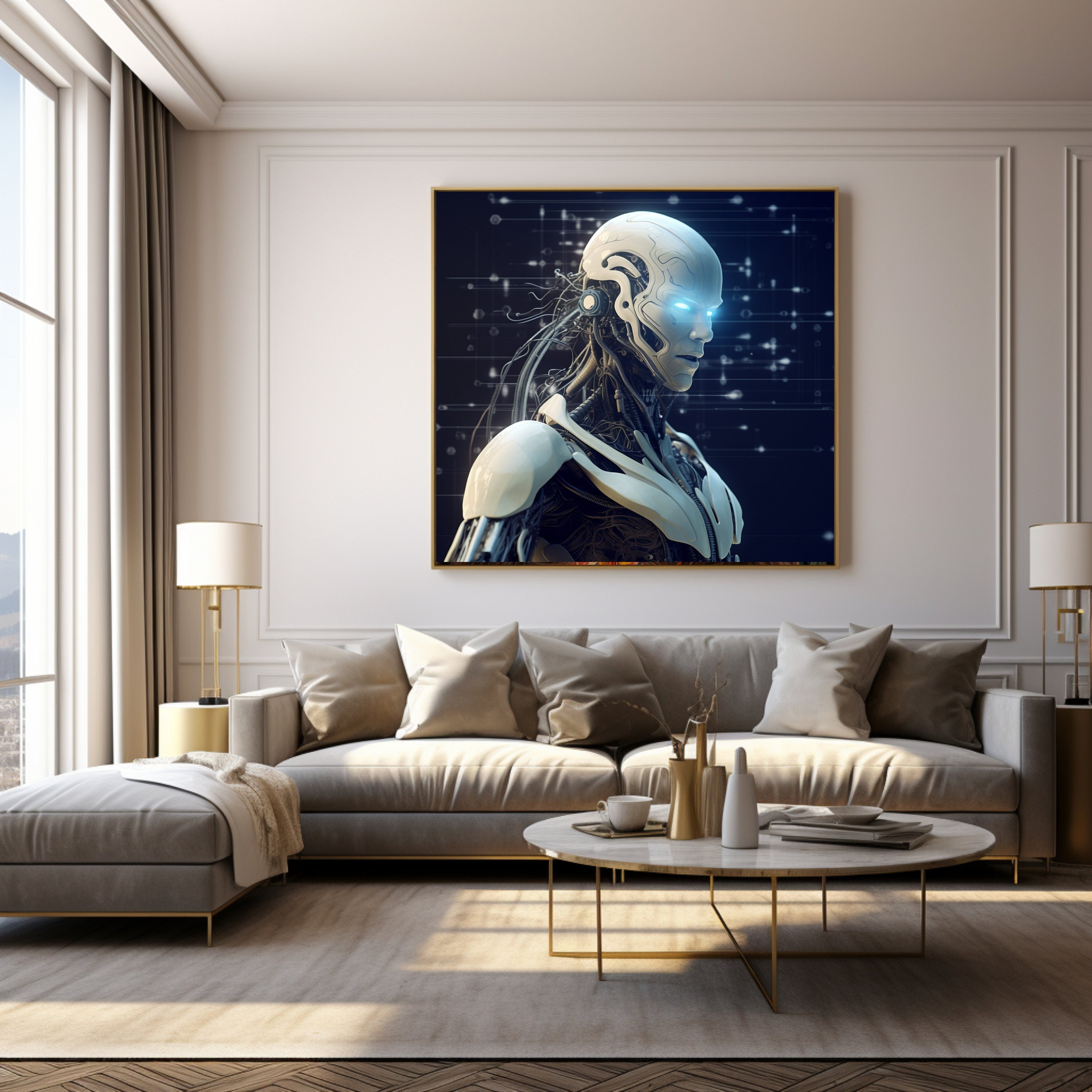 Instant Digital Download Affordable Wall Decor Cyborg Robot Futuristic ...
