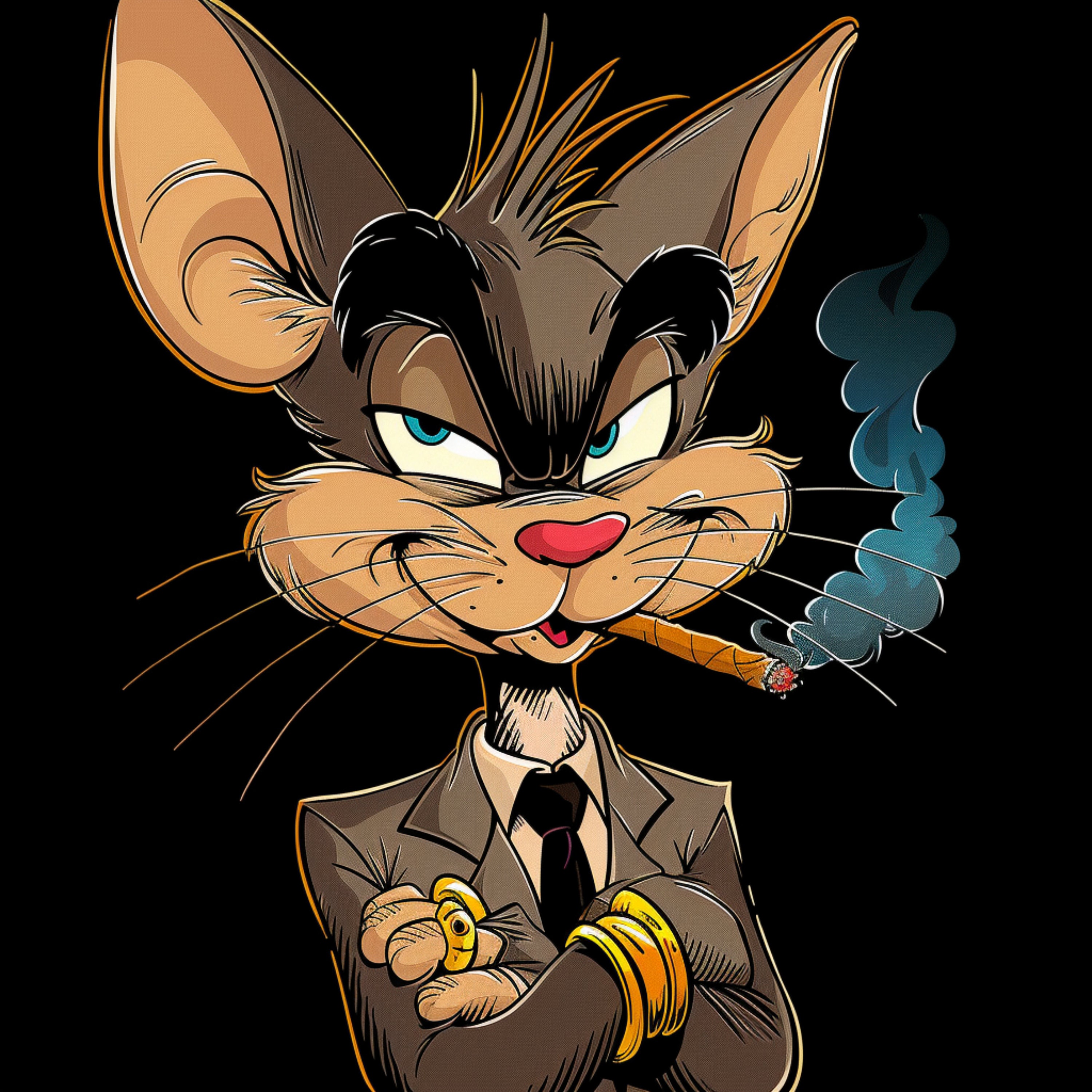 12 Gangster Mouse Digital Art, Cartoon Caricature Set, 12 Unique Images ...
