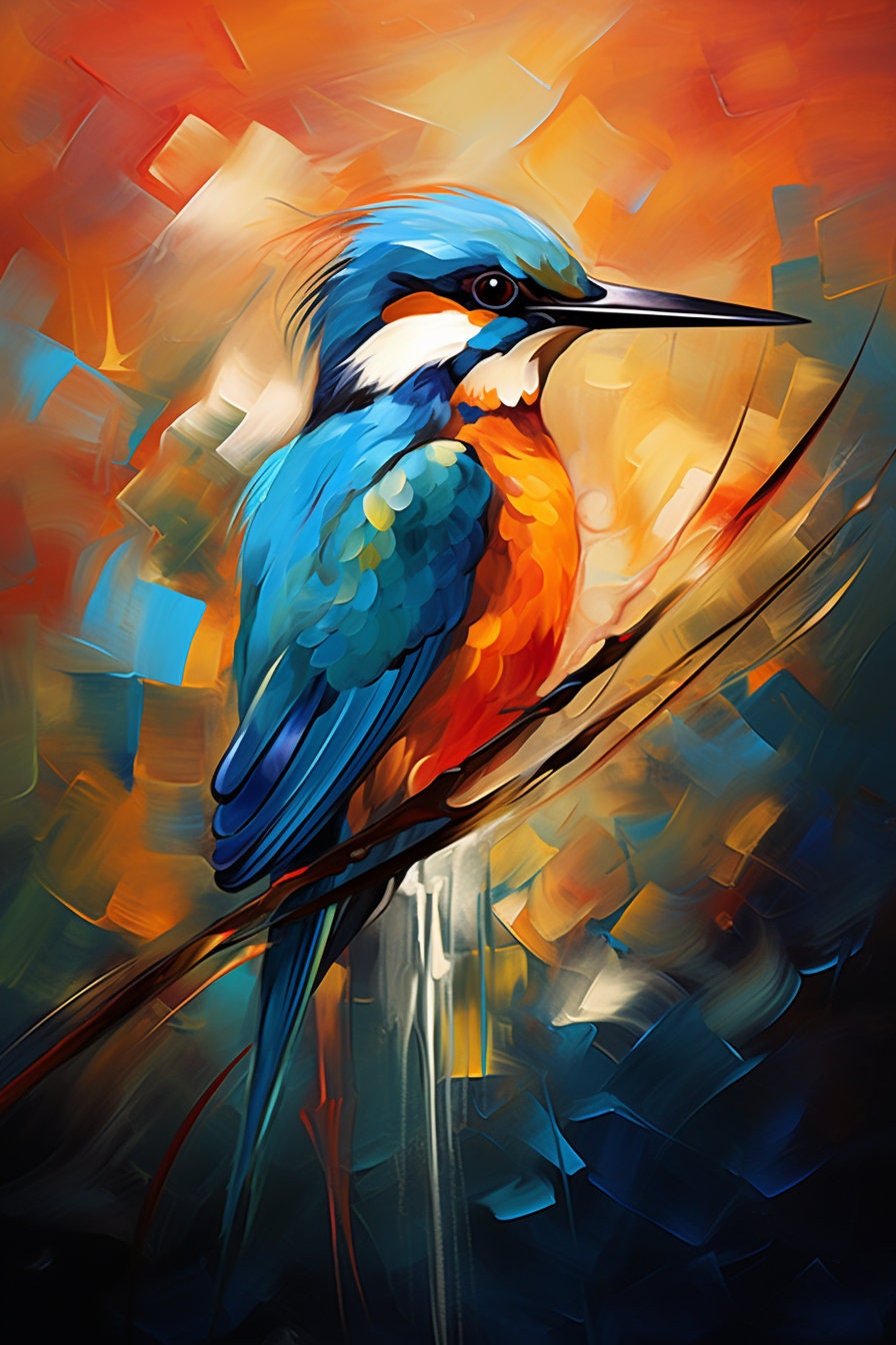 Digital Download Abstract Art Birds Macaw Bird of Paradise Kingfisher ...