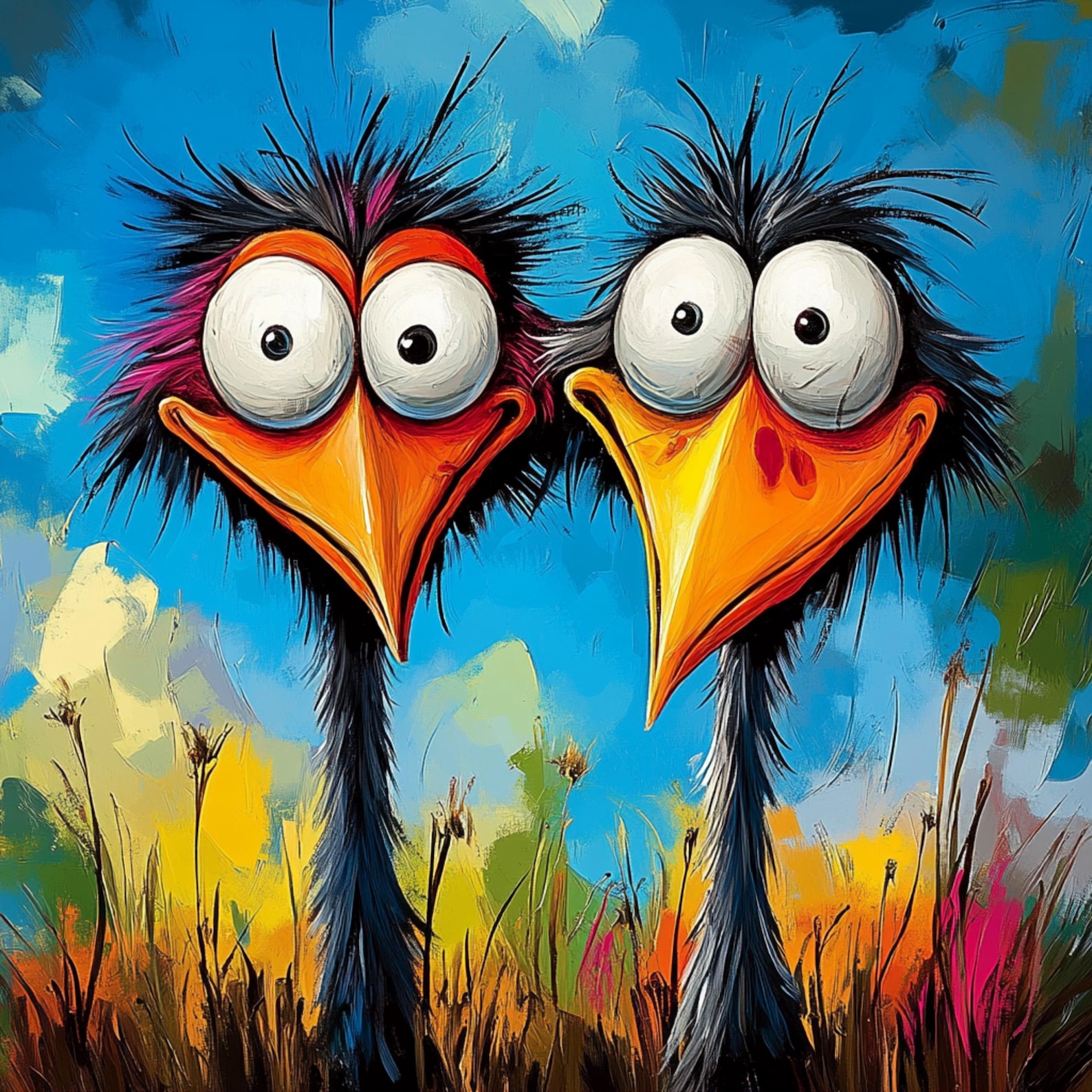 10 Vibrant Cartoon Character Prints, Colorful Poster Art, Kid's Room ...