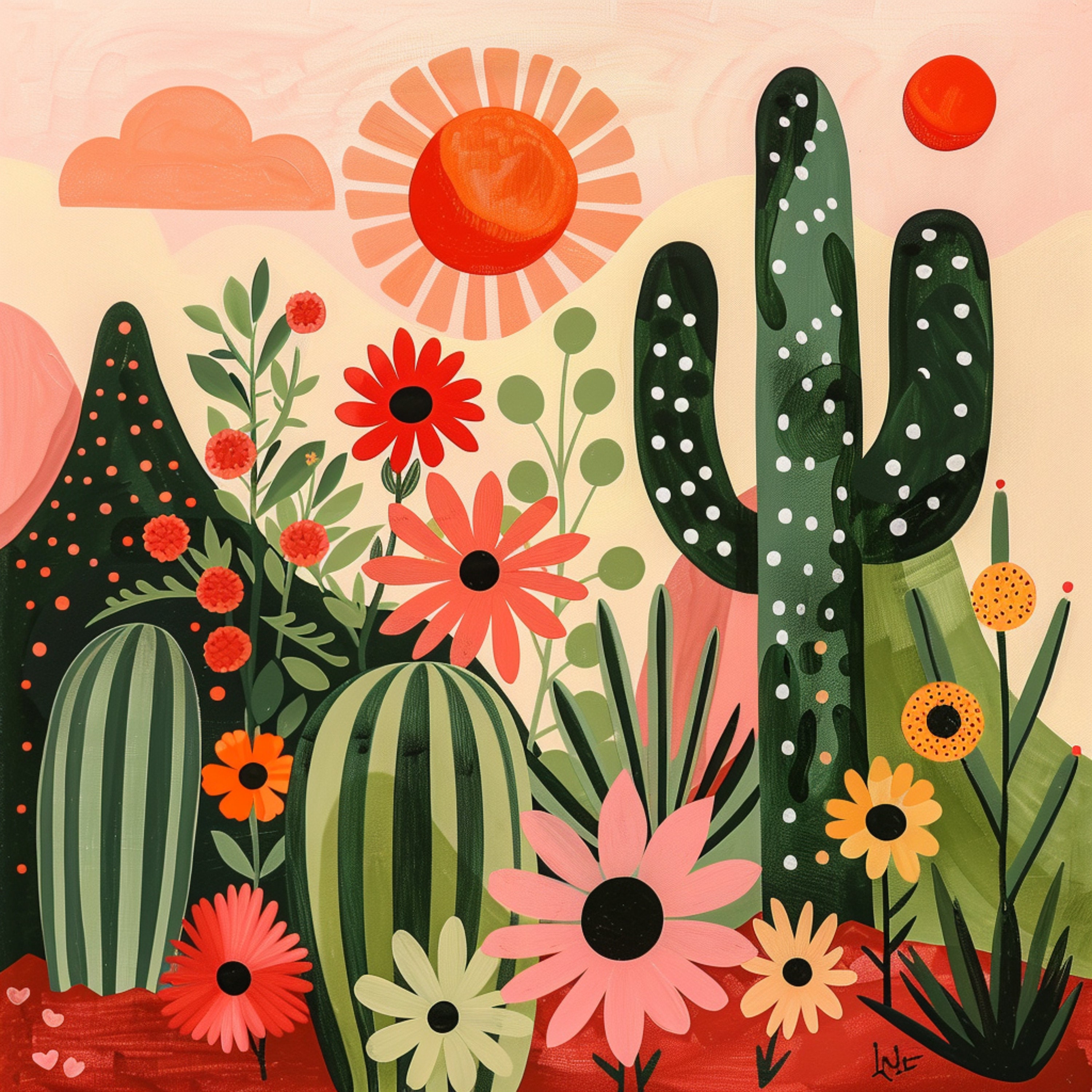 8 Contemporary Modern Cactus Art, Digital Wall Art, Set of 8 Printable ...