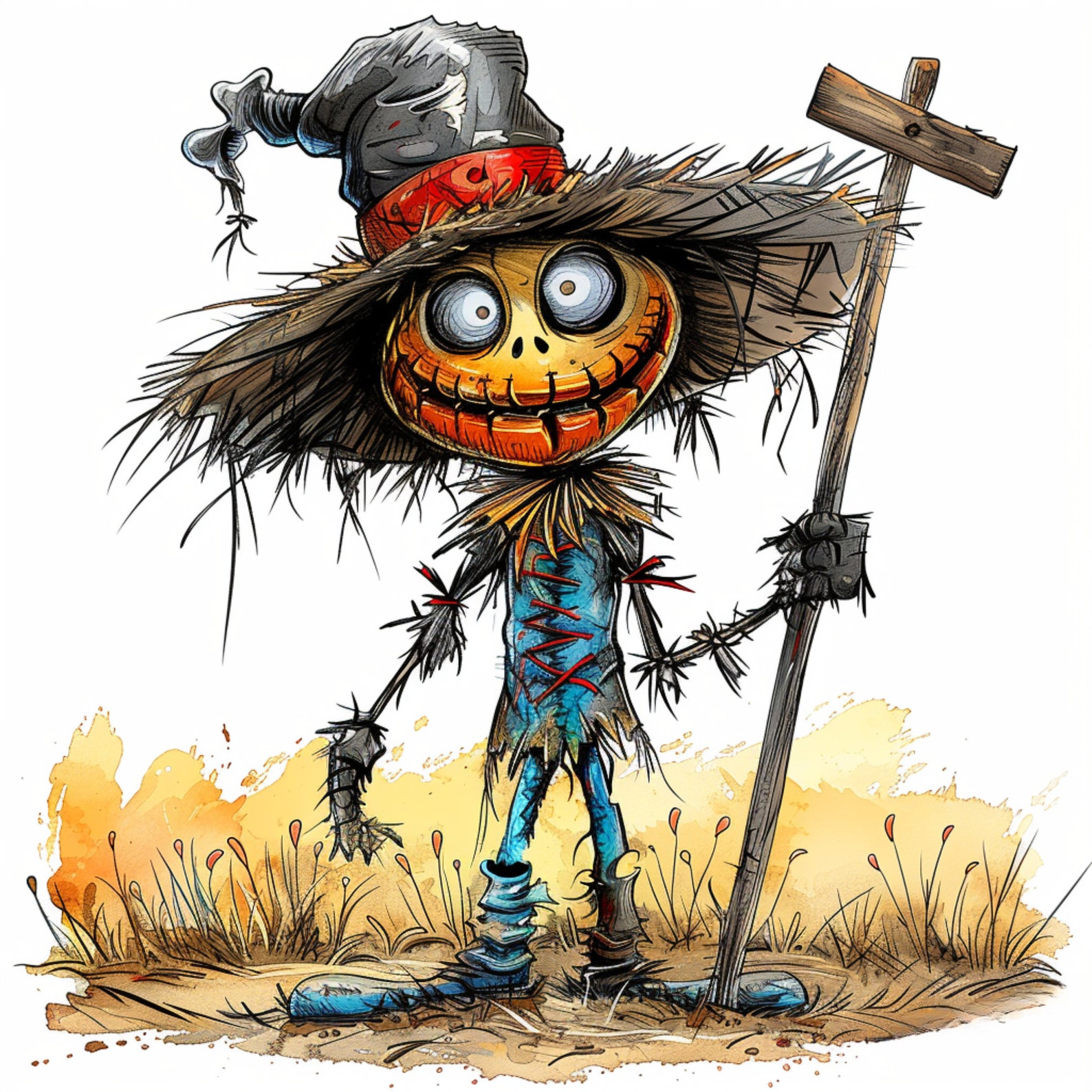 21 Images Scarecrow Wall Art Digital Download, Large Scarecrow Poster ...