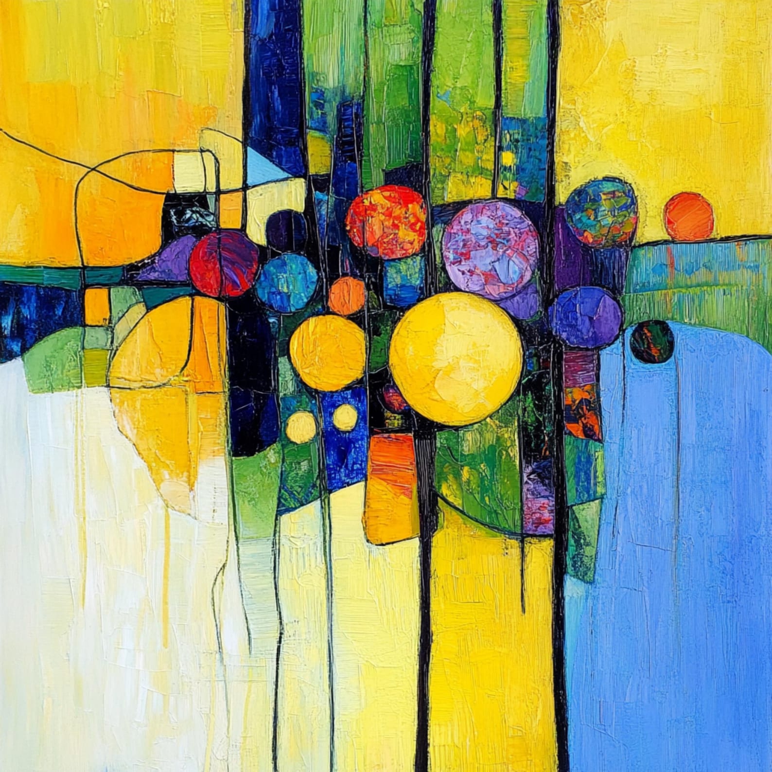 12 Modern Abstract Art Poster, Contemporary Wall Decor, Large Square ...